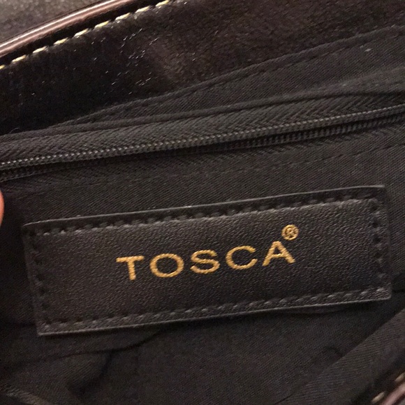 TOSCA BLU | Bags | Tosca Bag Black Patent Leather Ruffles Handbag ...